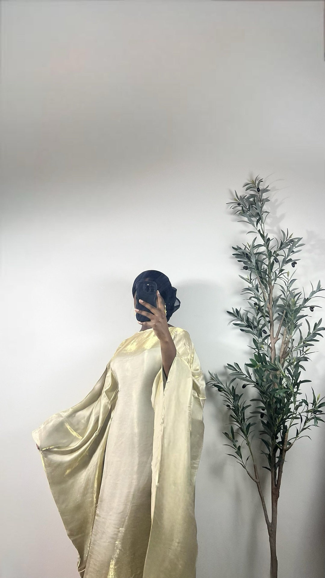 Muneera Shiny Butterfly Abaya Dress- Beige - Etsy
