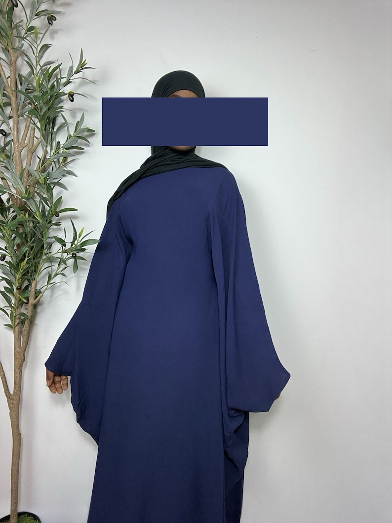 Nabila Butterfly Abaya Dress- Navy - Etsy