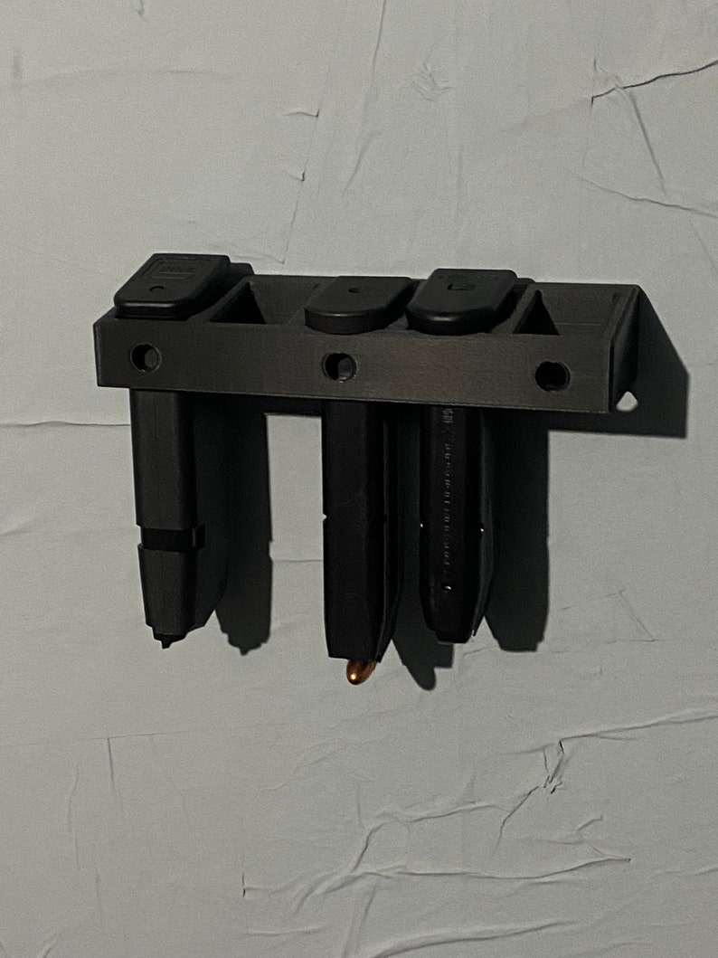 Glock 43X 9mm Magazine Wall Mount Magazine Holder. Holds 5 Magazines ...
