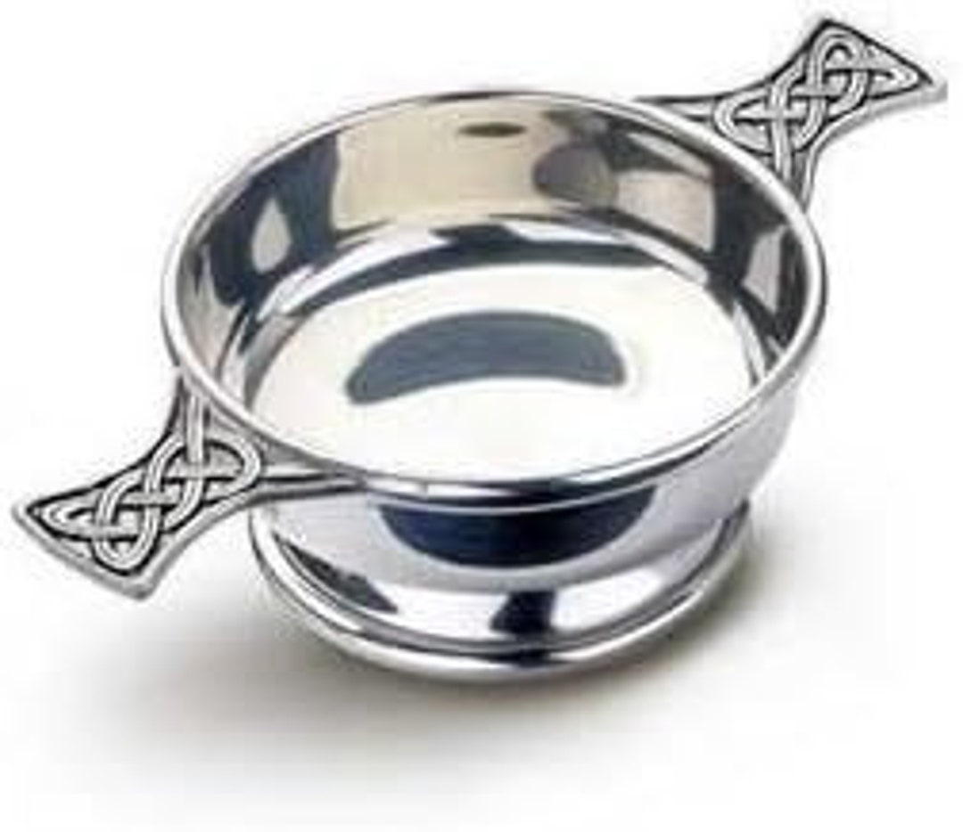 Celtic Quaich Drinking Bowl Made From Pewter With Option to Personalise ...