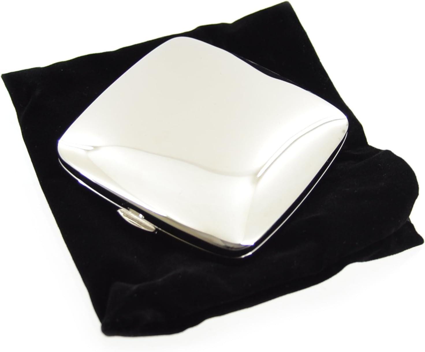Especially for You 7cm Silver Plated Square Compact Mirror With Black ...