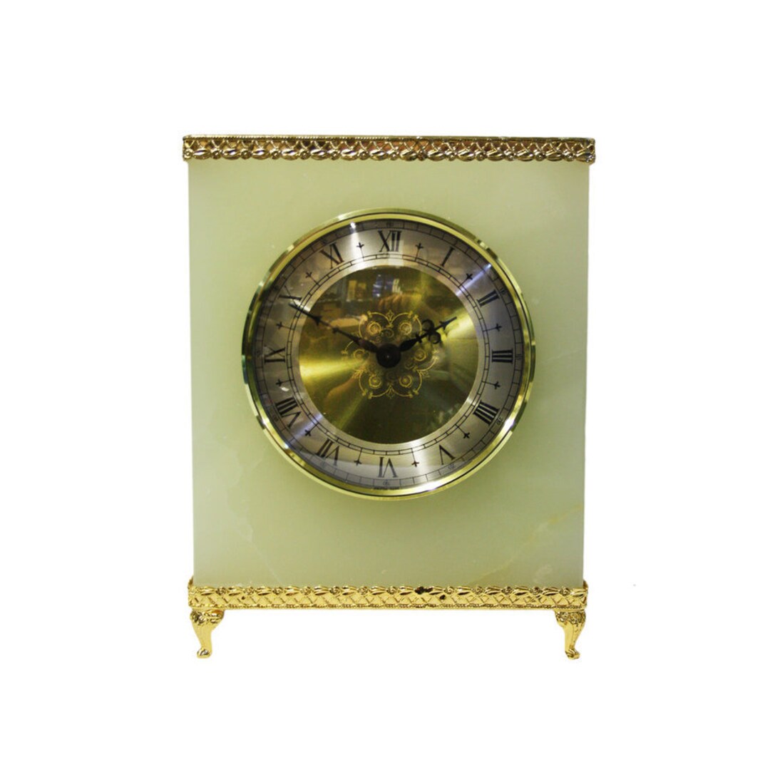 Luxury Green Italian Onyx Mantle Clock With Option to Personalise - Etsy