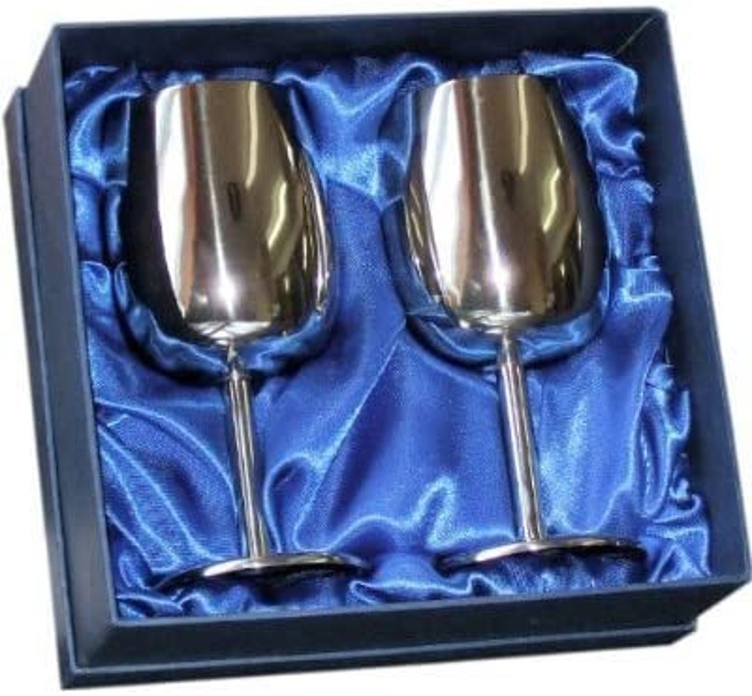 Stainless Steel Wine Goblets in Gift Box - Knight Brand With Option to ...