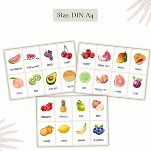 24 Fruits Learning Cards | Preschool Cards | Educational Printable ...