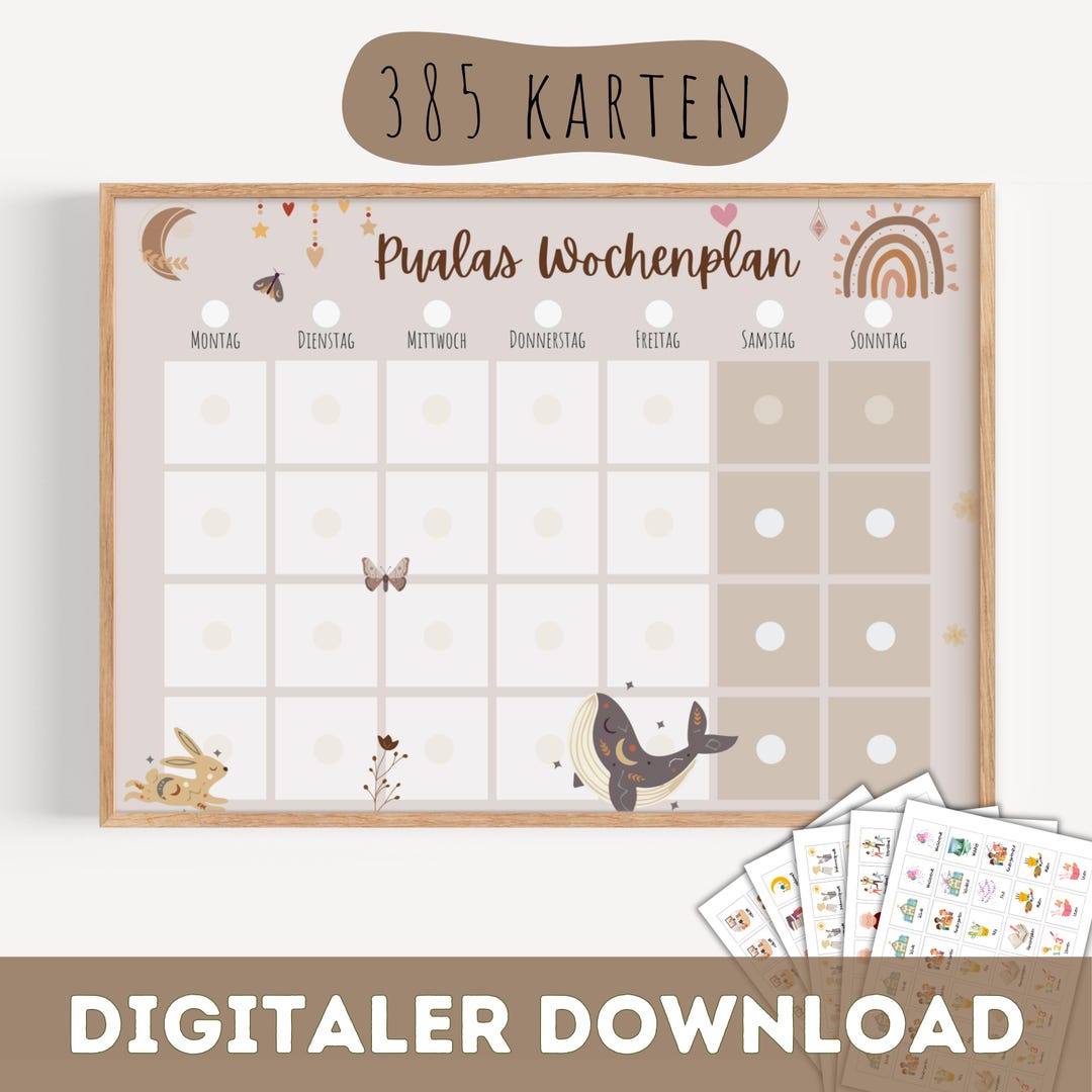 Montessori Kids Weekly Planner: Printable Routine Chart (digital ...