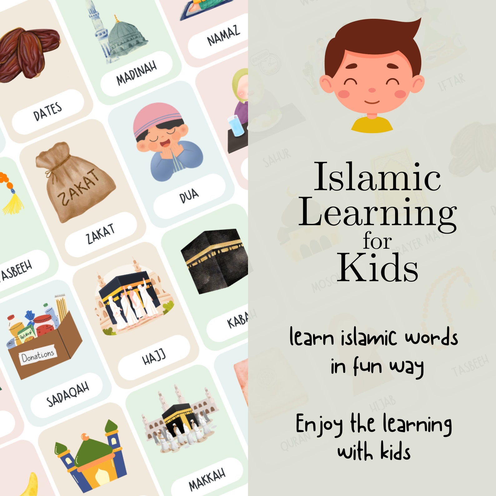 Islamic Words Flash Cards: Educational Preschool Learning (digital ...