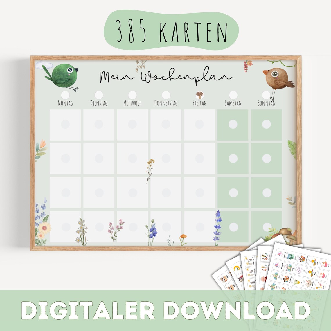 Woodland Kids Weekly Planner: Montessori Routine Chart (digital ...