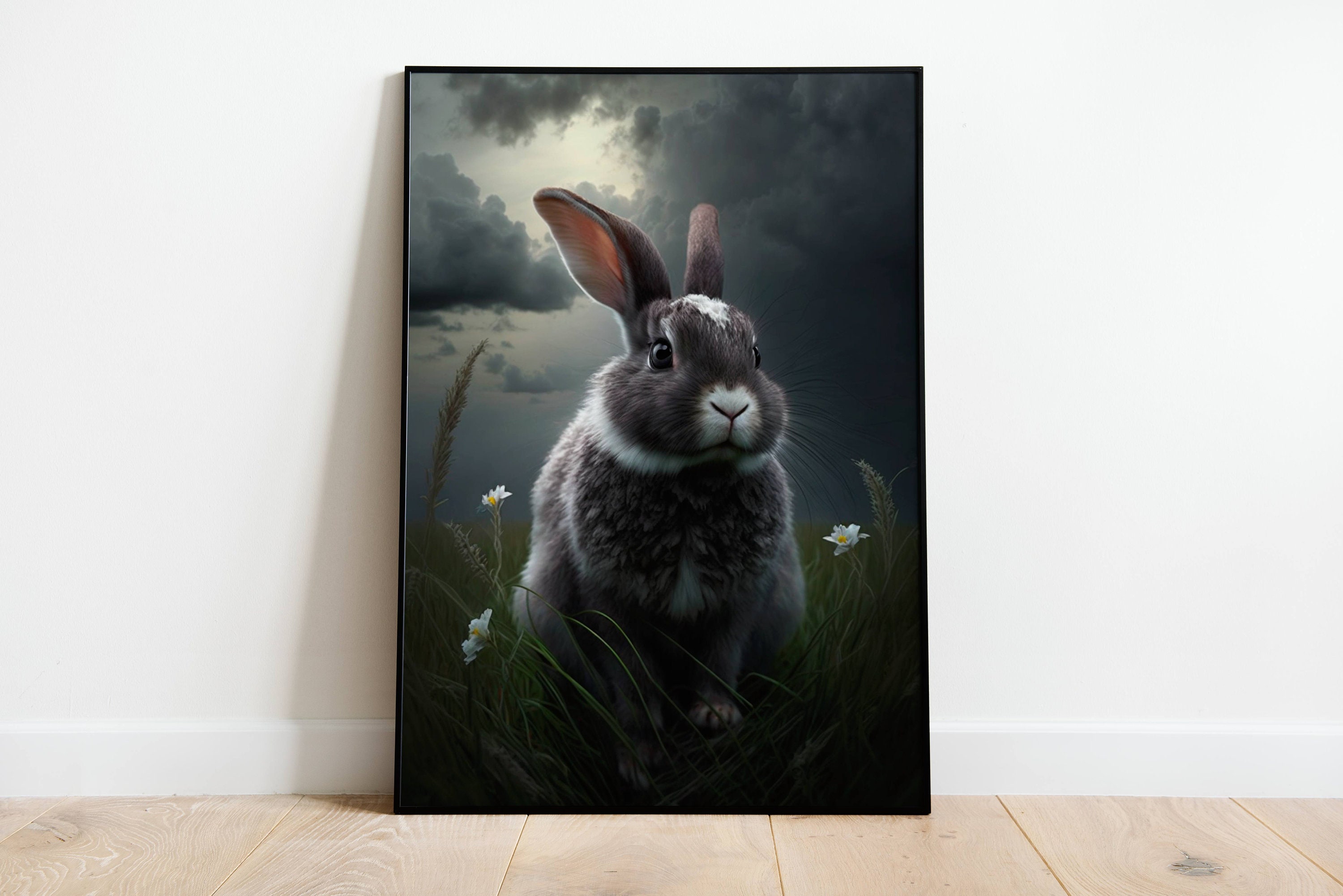 Bunny With Dark Clouds DIGITAL DOWNLOAD - Etsy