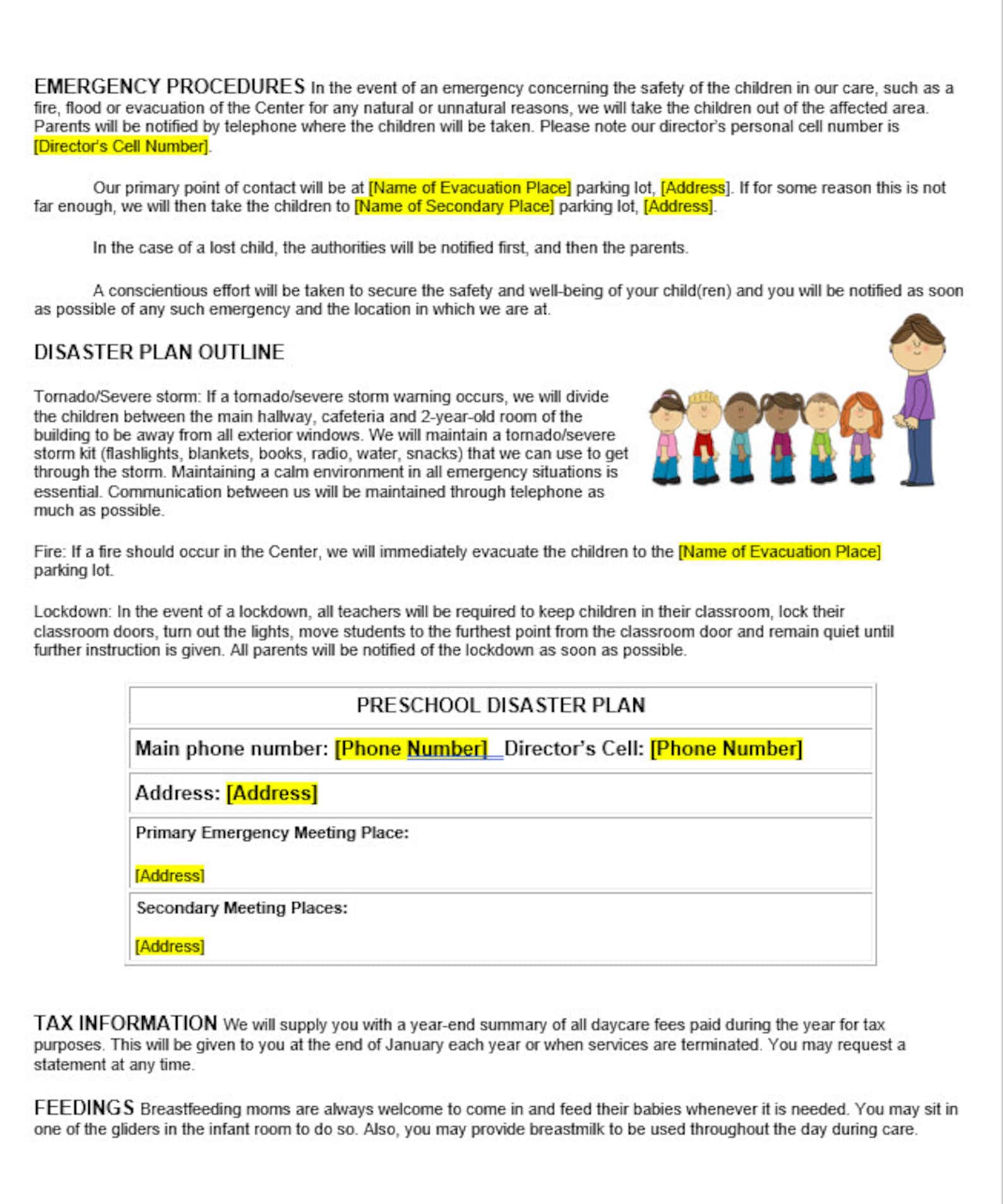 Parent Handbook - Texas Rising Star Approved - Etsy