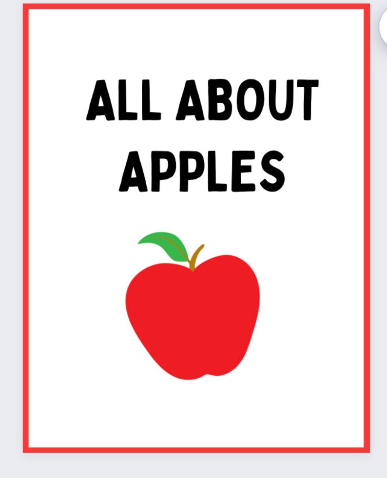 Toddler Pre-k Apple Study Printable Pages - Etsy