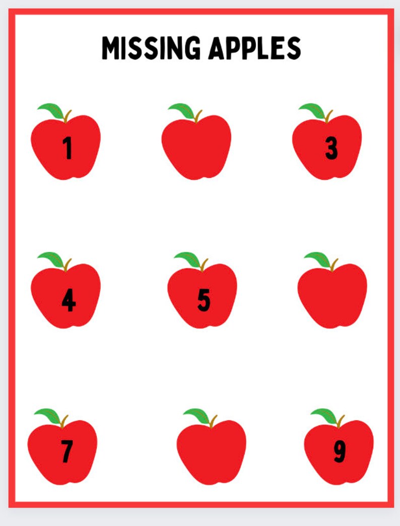 Toddler Pre-k Apple Study Printable Pages - Etsy