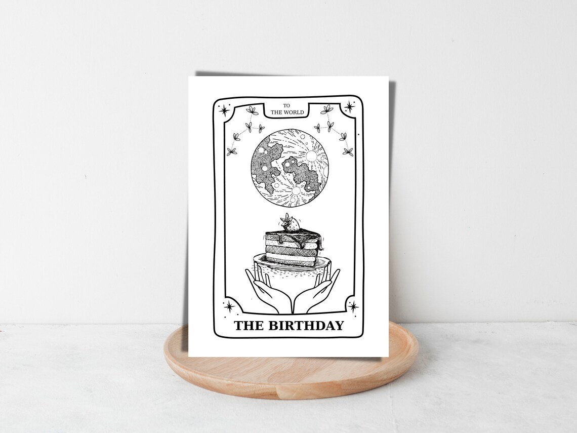 Tarot Birthday Card Birthday to the World Greeting Card - Etsy