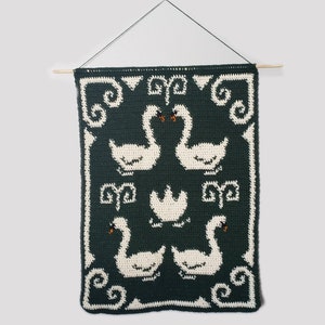 Crochet Wall Hanging Pattern Dance of the Swans Wall Hanging Tapestry ...