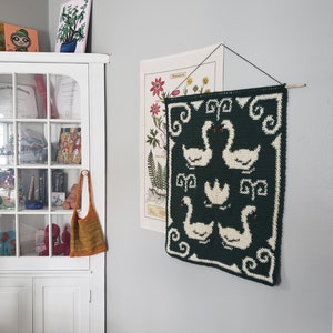 Crochet Wall Hanging Pattern Dance of the Swans Wall Hanging Tapestry ...