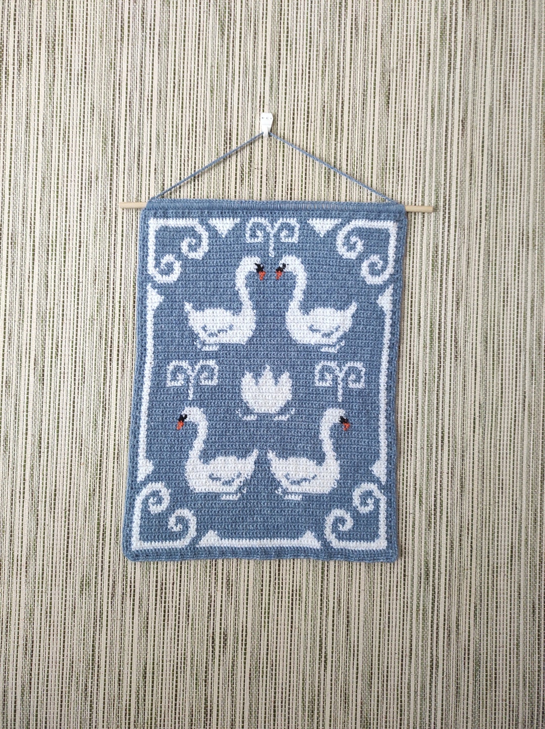 Swan Tapestry Crochet Wall Hanging Pattern: Dance of the Swans (PDF) - Etsy