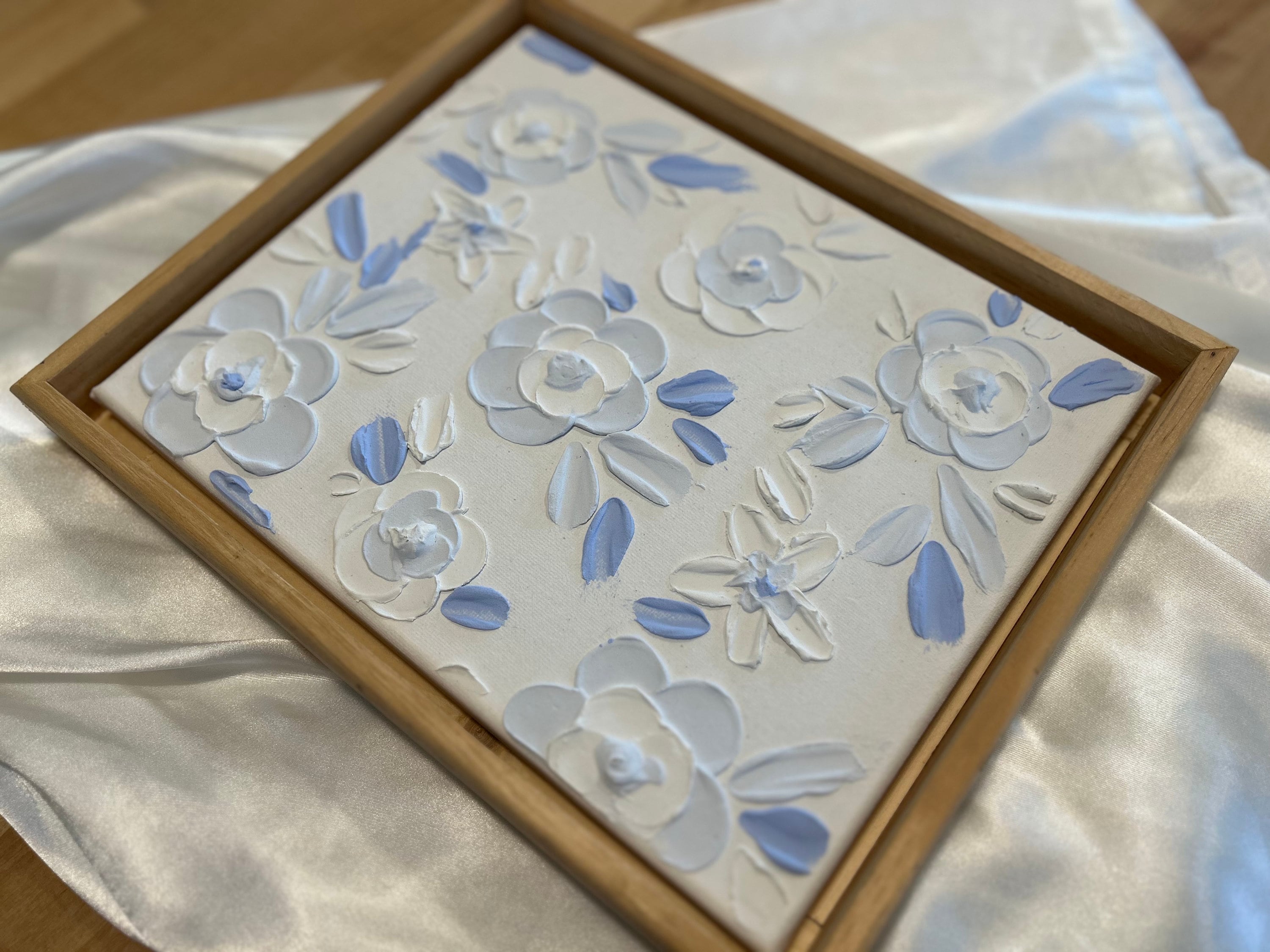 Blue Buds | HANDMADE Floral Spackle Art TEXTURED MINIMALIST Wall ...