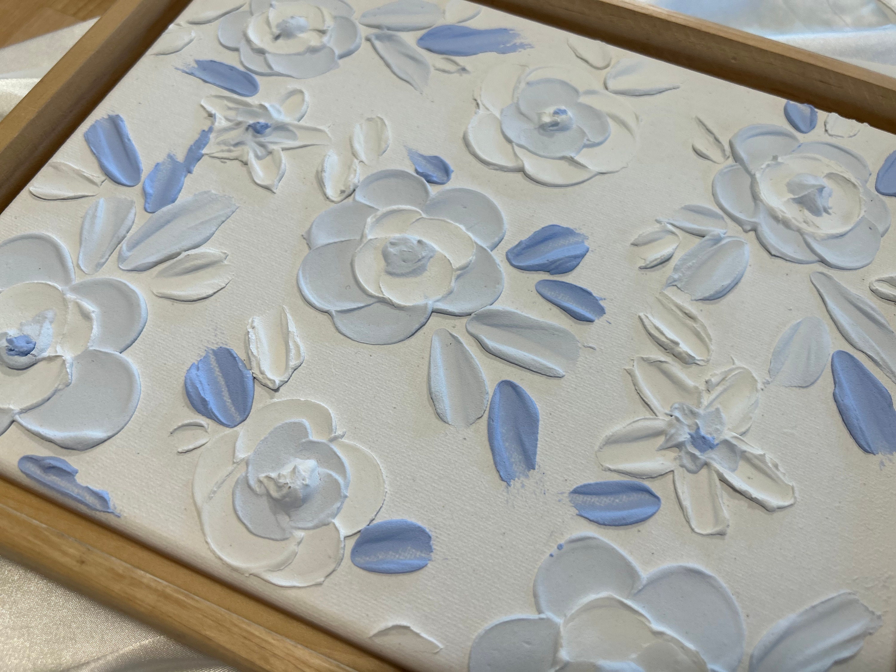 Blue Buds | HANDMADE Floral Spackle Art TEXTURED MINIMALIST Wall ...