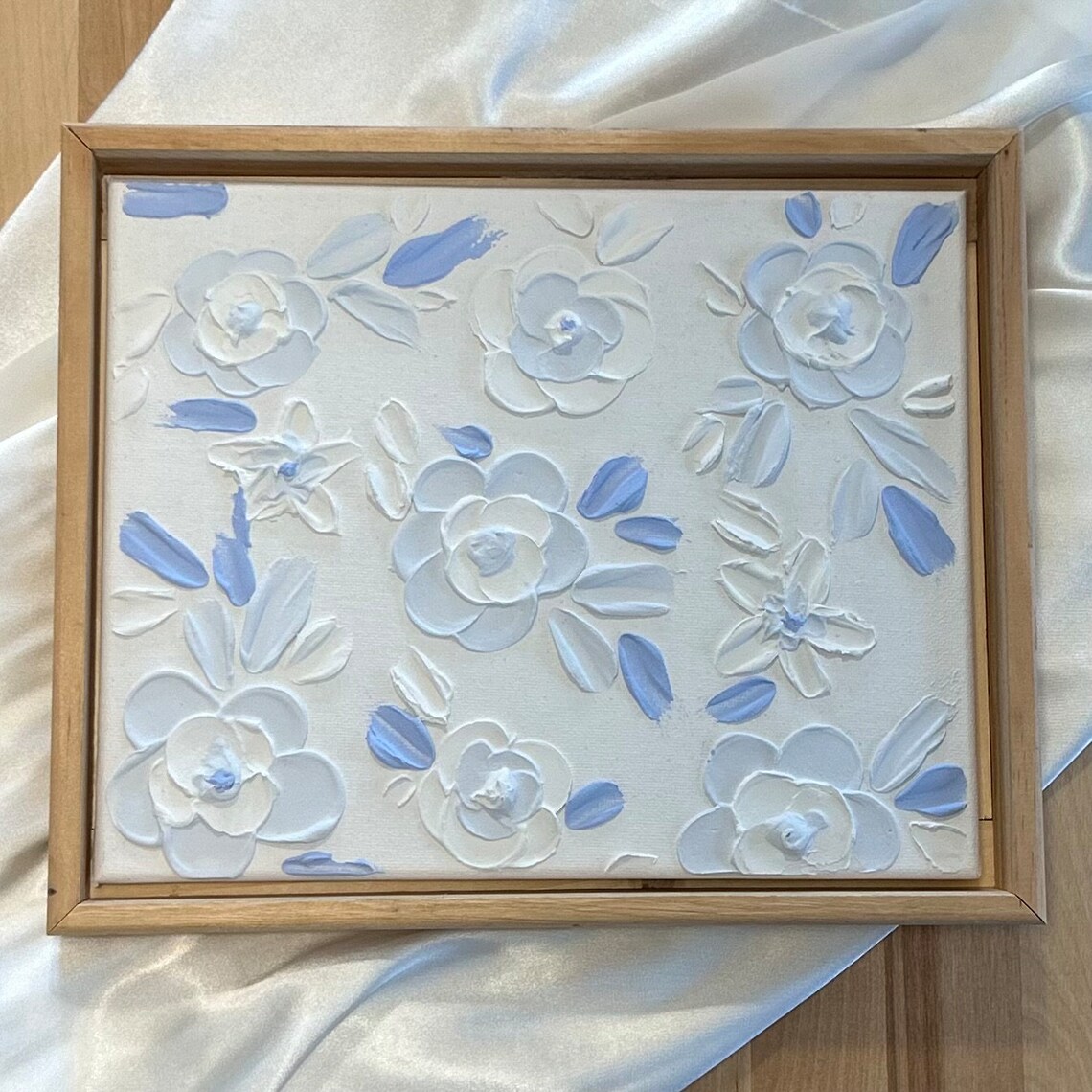 Blue Buds | HANDMADE Floral Spackle Art TEXTURED MINIMALIST Wall ...