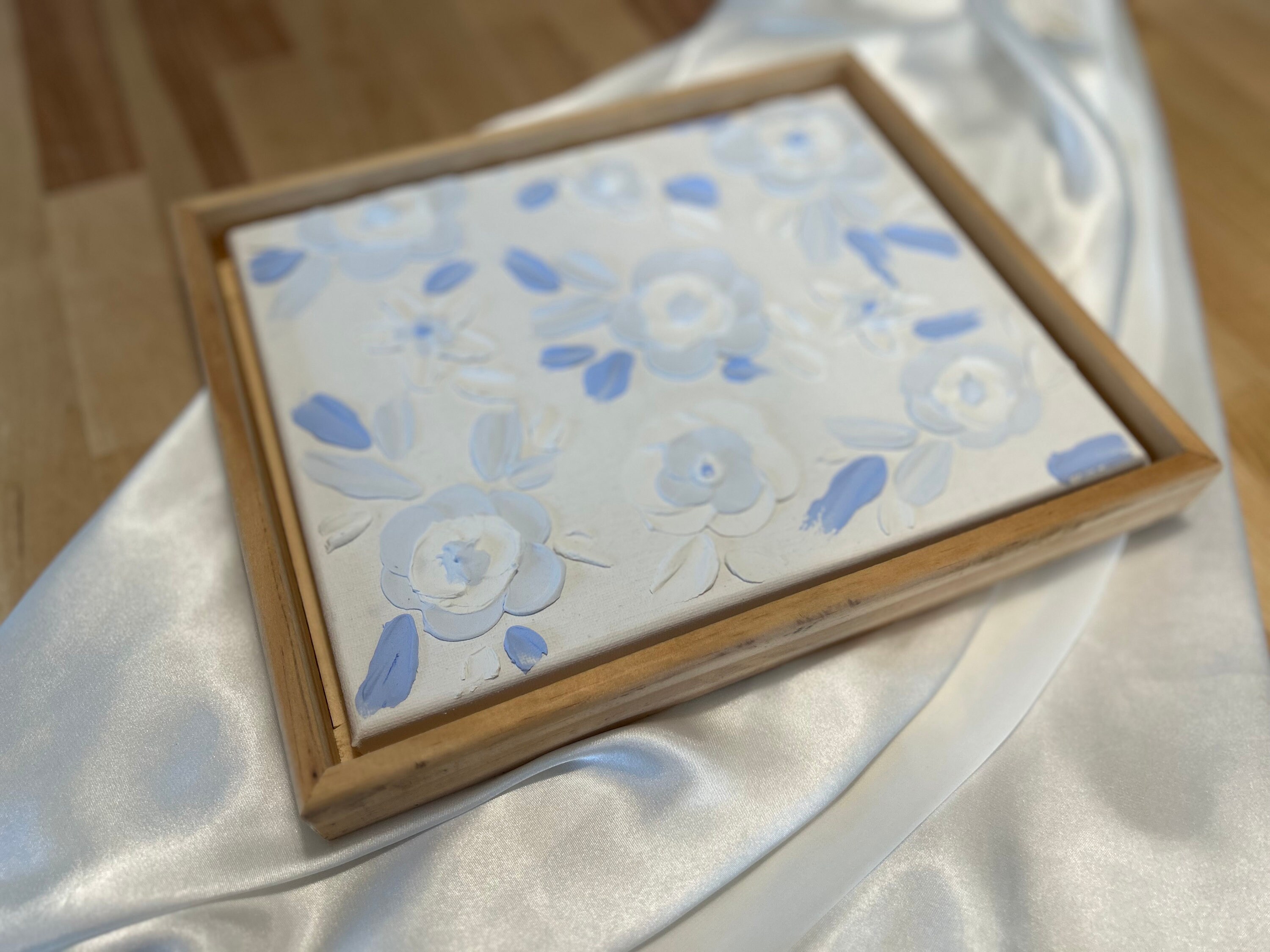 Blue Buds | HANDMADE Floral Spackle Art TEXTURED MINIMALIST Wall ...