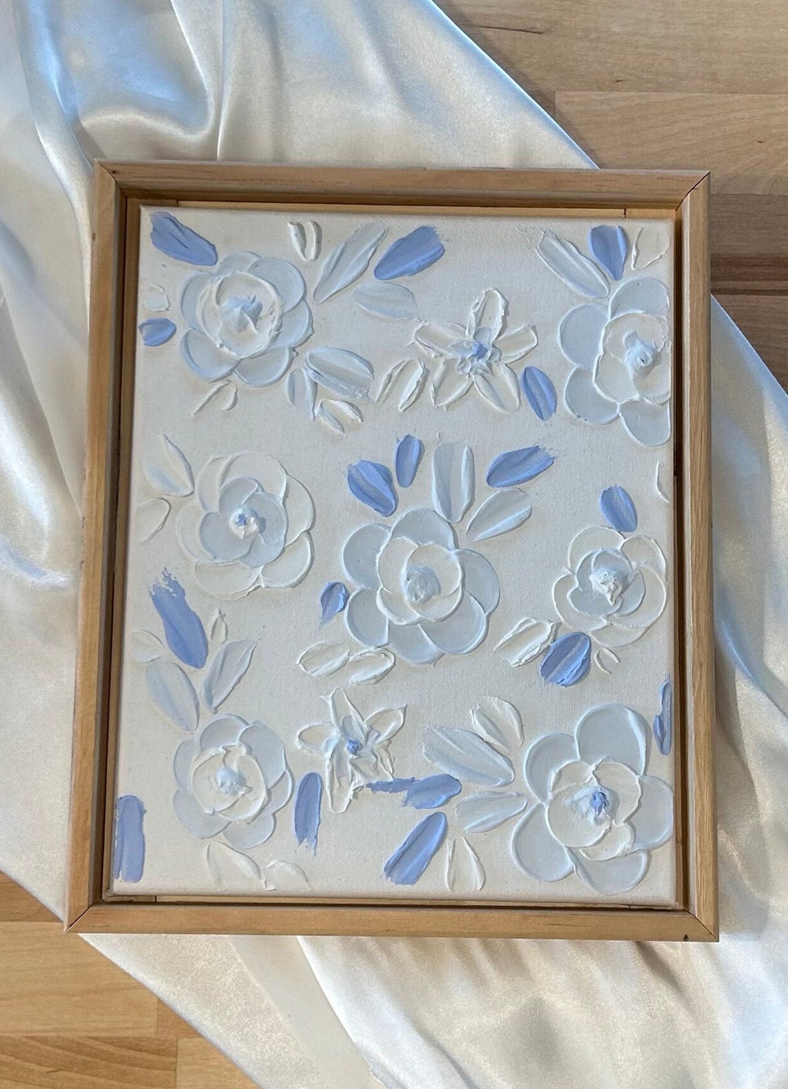 Blue Buds | HANDMADE Floral Spackle Art TEXTURED MINIMALIST Wall ...