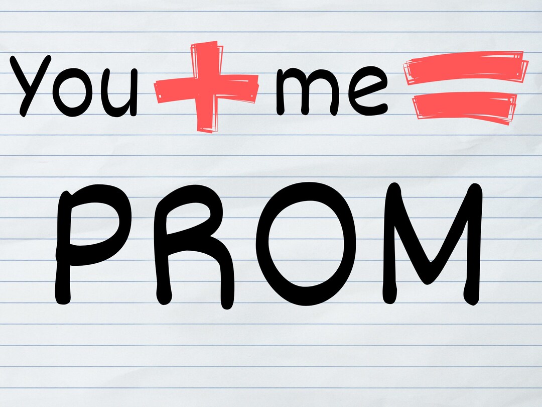 Promposal Sign/poster Digital Template for Self-printing, You+me=prom ...