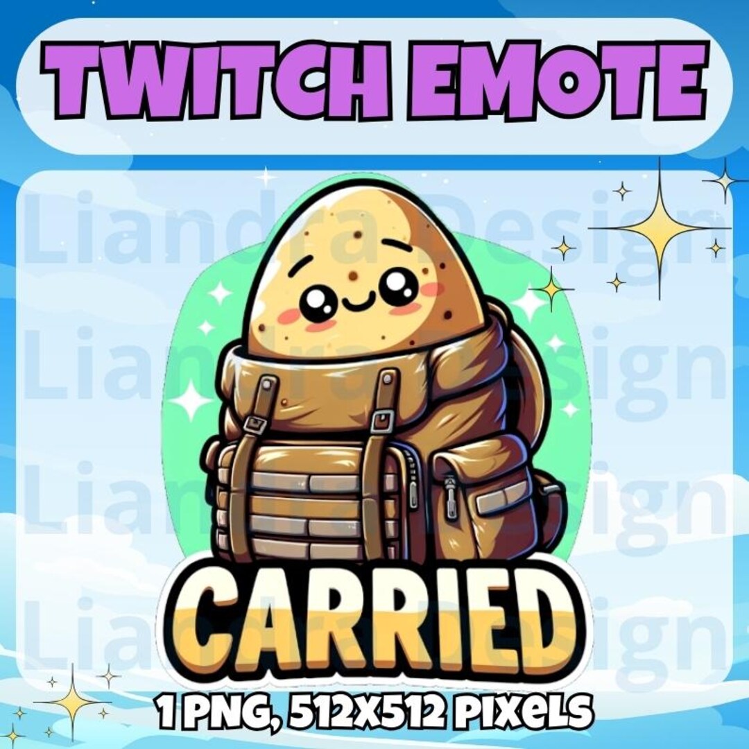 POTATO CARRIED Twitch Emote Twitch Emote Youtube Discord Streamer Emote ...