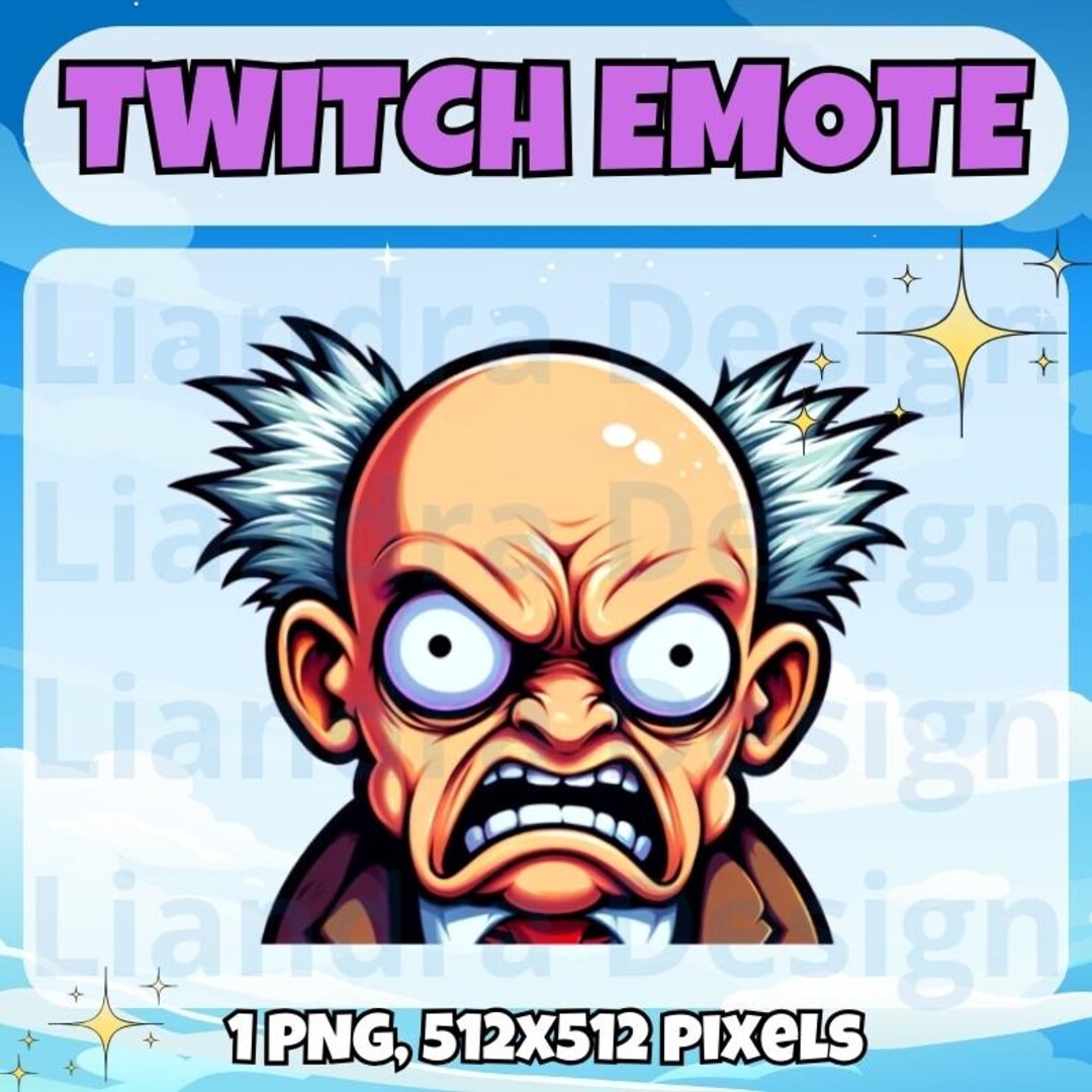 Angry BALD Man Twitch Emote Twitch Emote Youtube Discord Streamer Emote ...