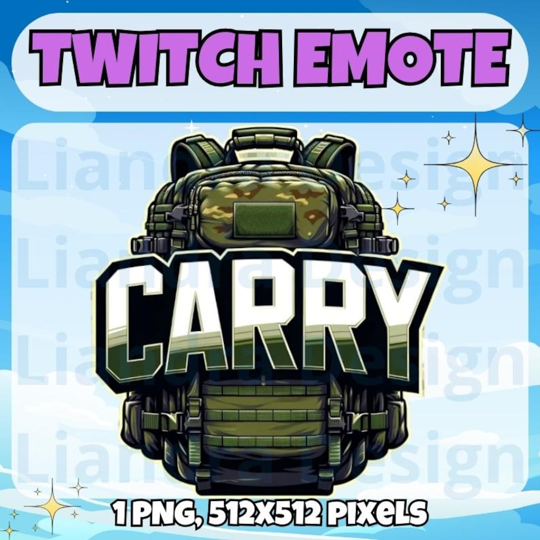 CARRY BACKPACK Twitch Emote Twitch Emote Youtube Discord Streamer Emote ...