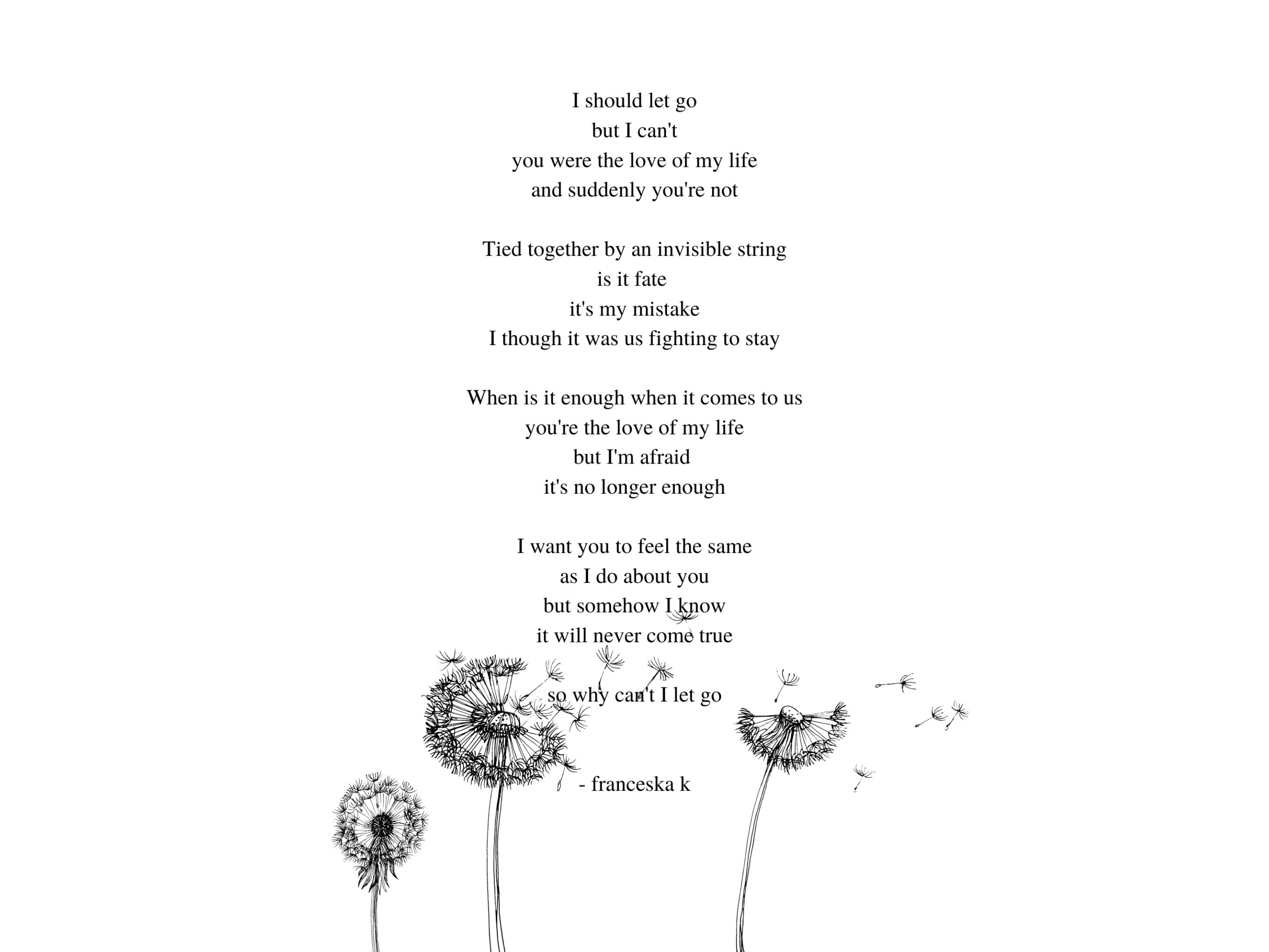 Let Go Original Poetry by Franceska K, Poem, Printable Wall Art, Prints ...