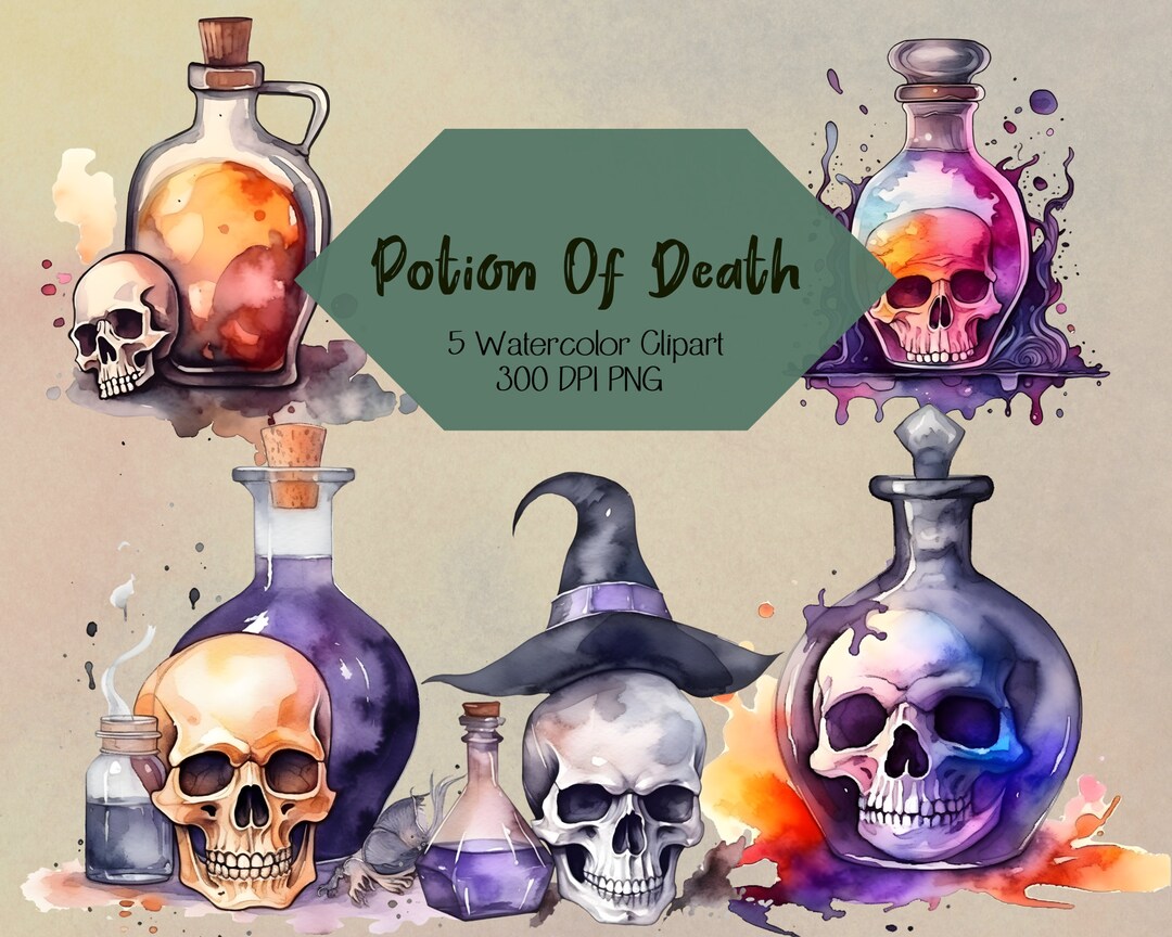 Halloween Potions Clipart Pack Potion of Death Halloween Decor - Etsy