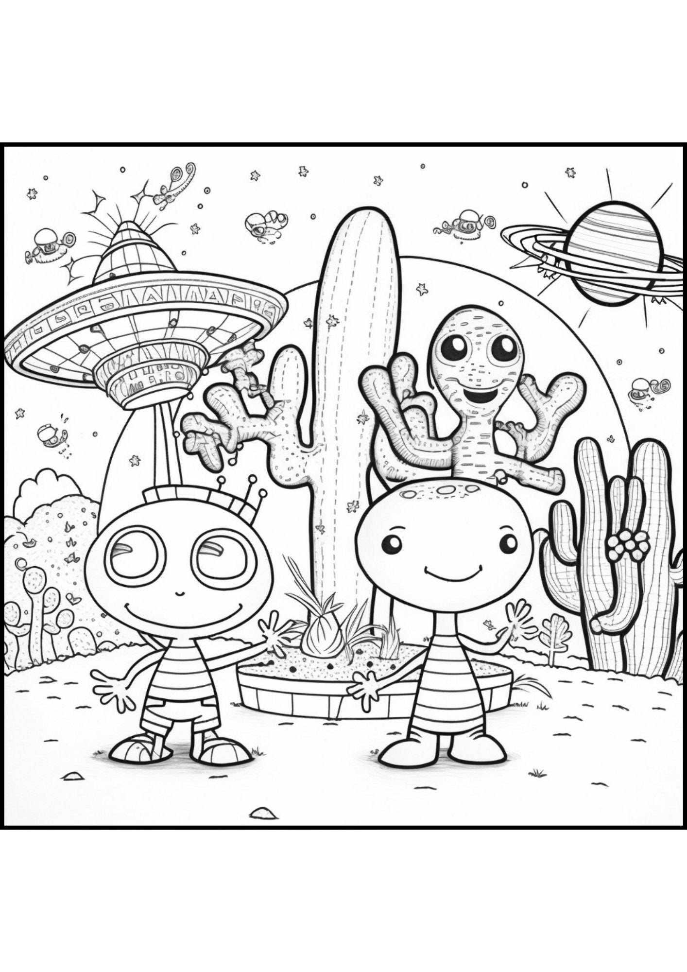 Printable Colouring Sheets, Instant Download, 8 X Cosmos, Alien ...