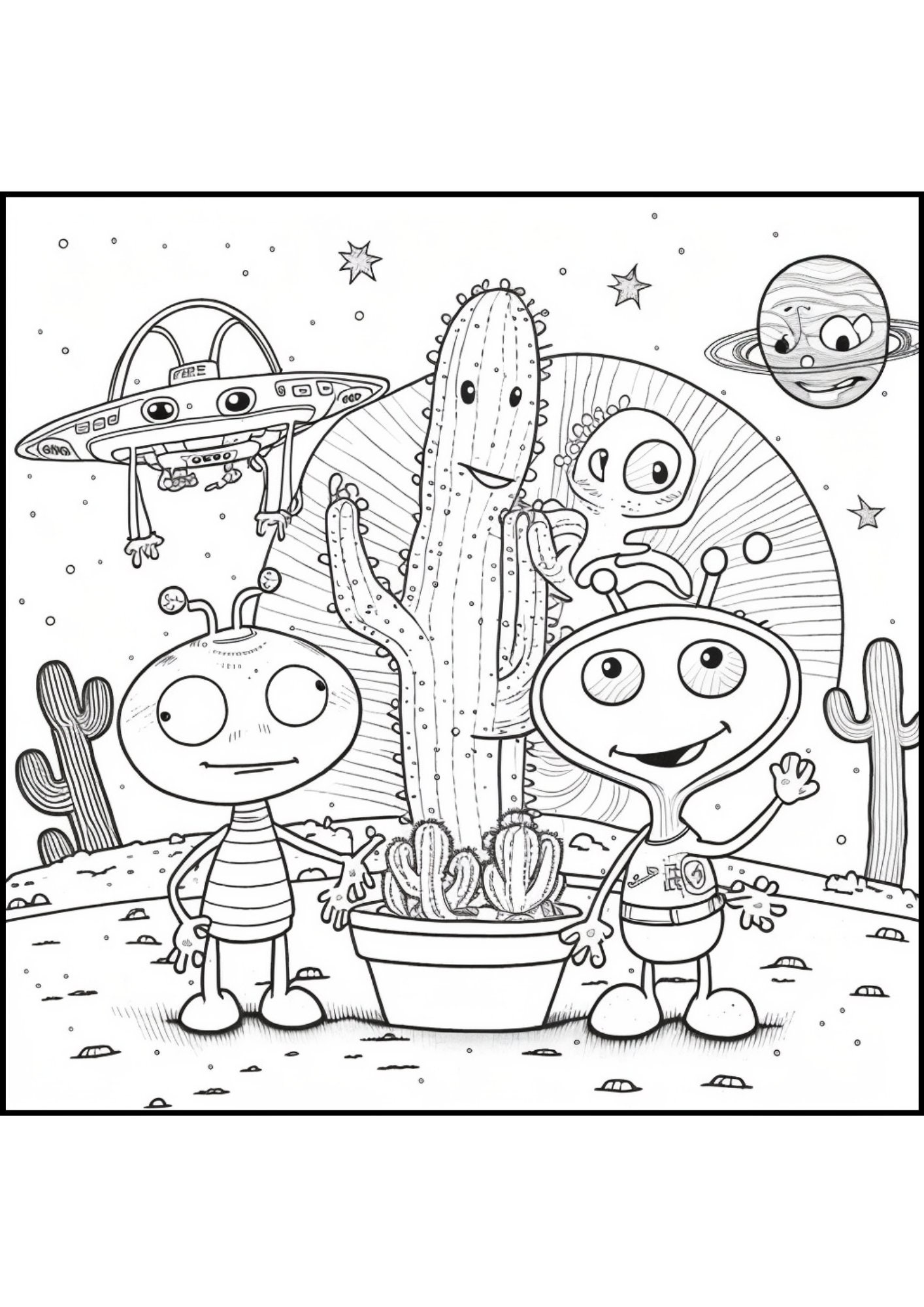 Printable Colouring Sheets, Instant Download, 8 X Cosmos, Alien ...
