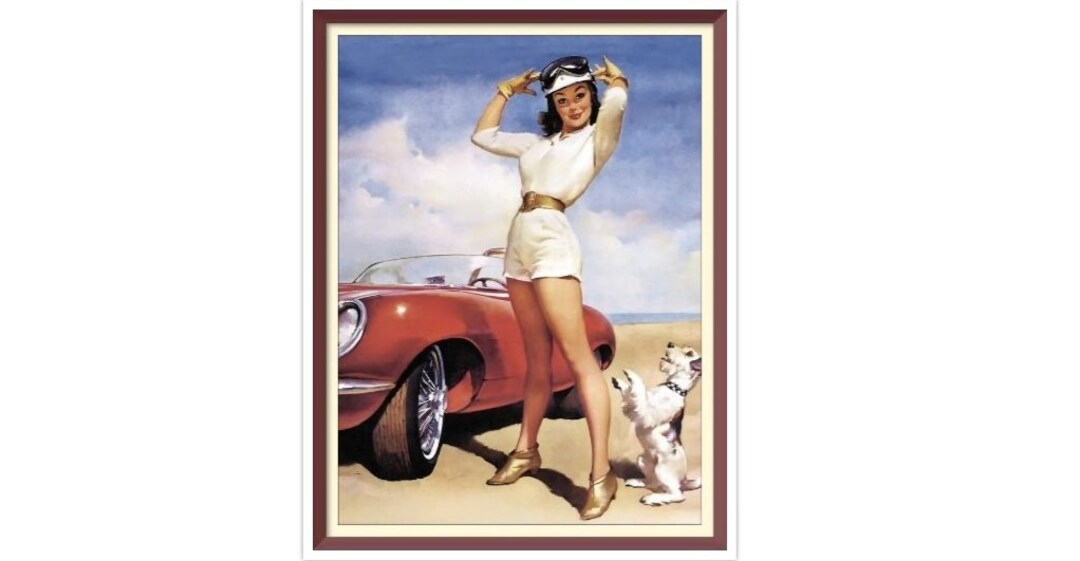 Vintage Pin up Girl - Cross Stitch Pattern Counted PDF - Full Cross ...