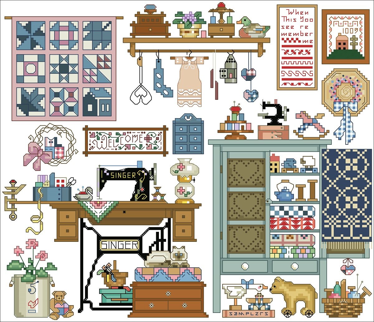 Needlewoman Accessories Cross Stitch Pattern PDF Counted Vintage Cross ...