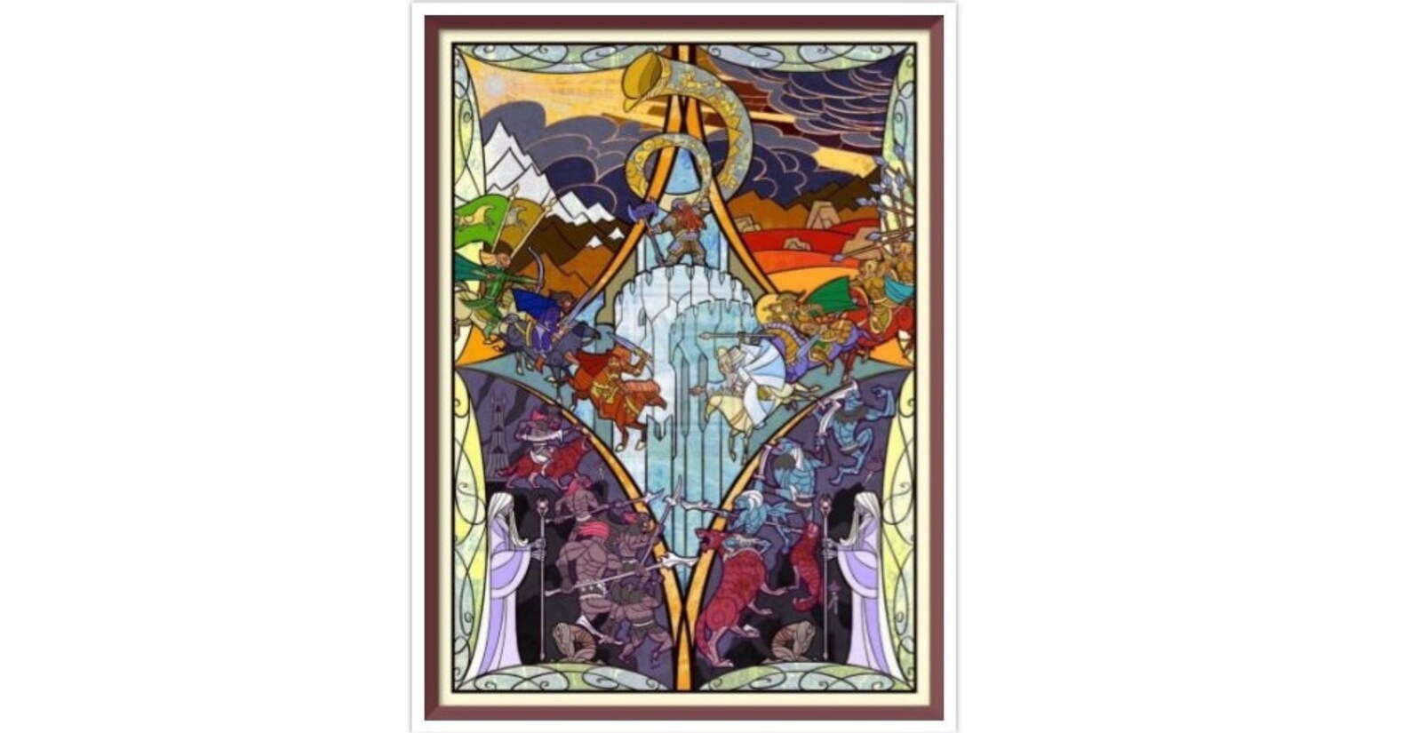Lord of the Rings Cross Stitch Pattern Stained Glass PDF Counted ...