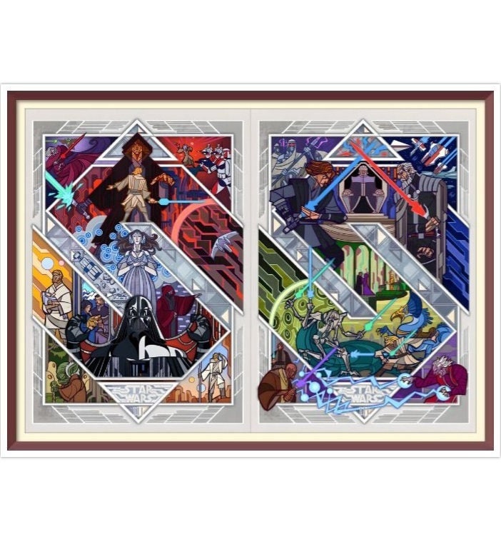 Star Wars Cross Stitch Pattern Stained Glass PDF Counted Vintage Full ...