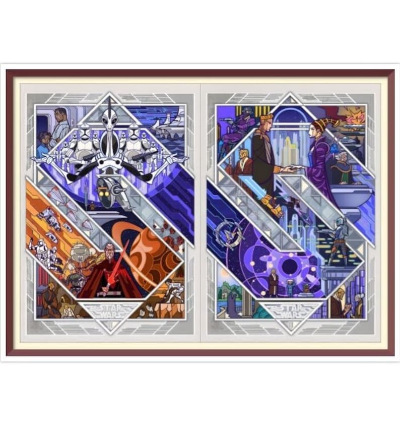Star Wars Cross Stitch Pattern Stained Glass PDF Counted - Etsy