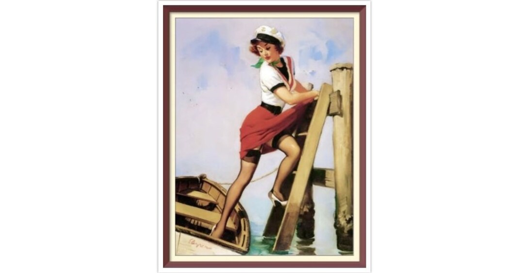 Vintage Pin up Girl Cross Stitch Pattern Counted PDF Full Cross ...