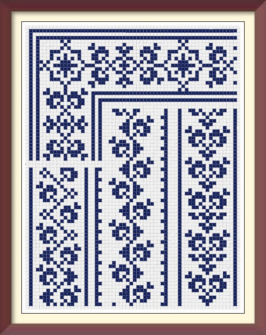 Borders Cross Stitch Pattern 5 Plates Corners, Inserts and General ...