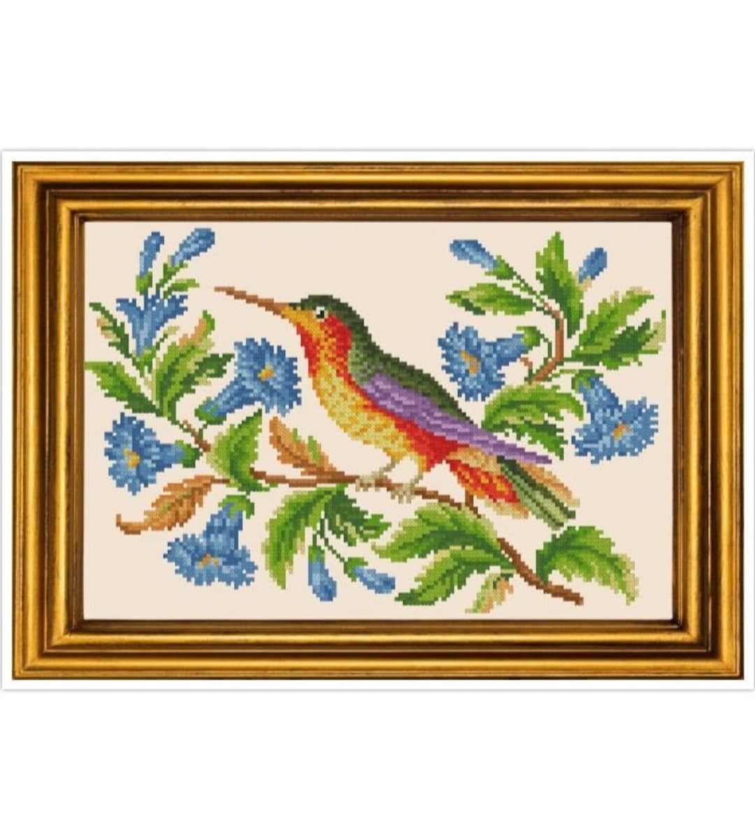 A Bird on a Branch Cross Stitch Pattern - PDF Counted Antique Cross ...