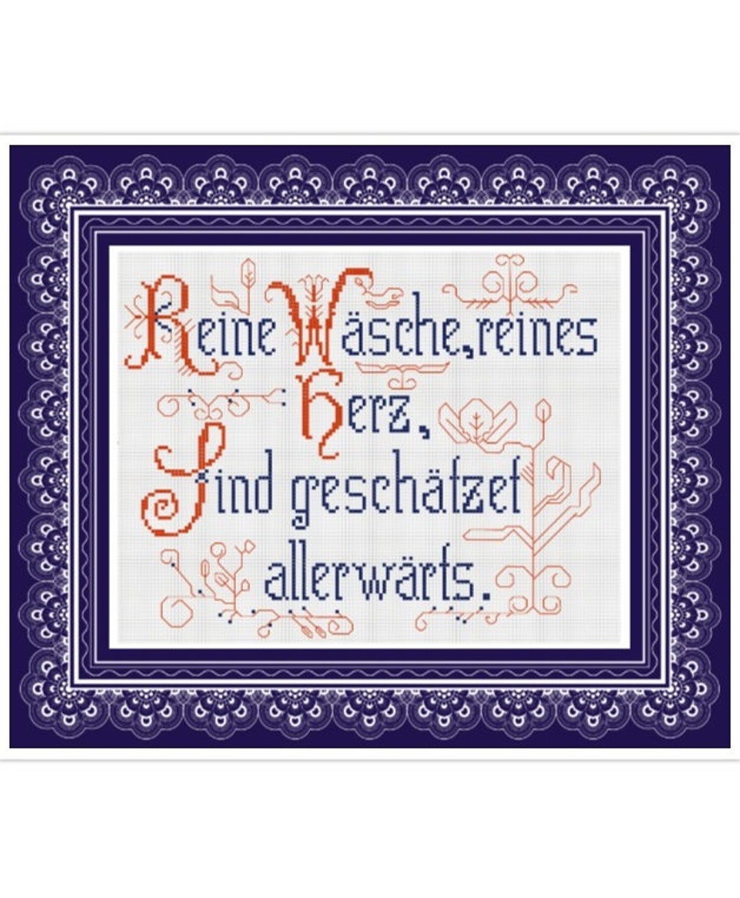 Vintage German Household Mottos Cross Stitch Pattern (PDF) - Etsy
