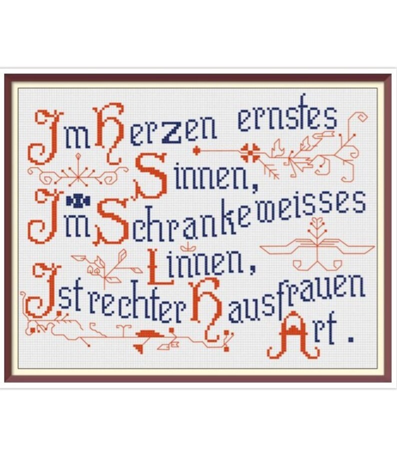 Vintage German Mottos Cross Stitch Pattern: 19th Century Sampler (PDF ...