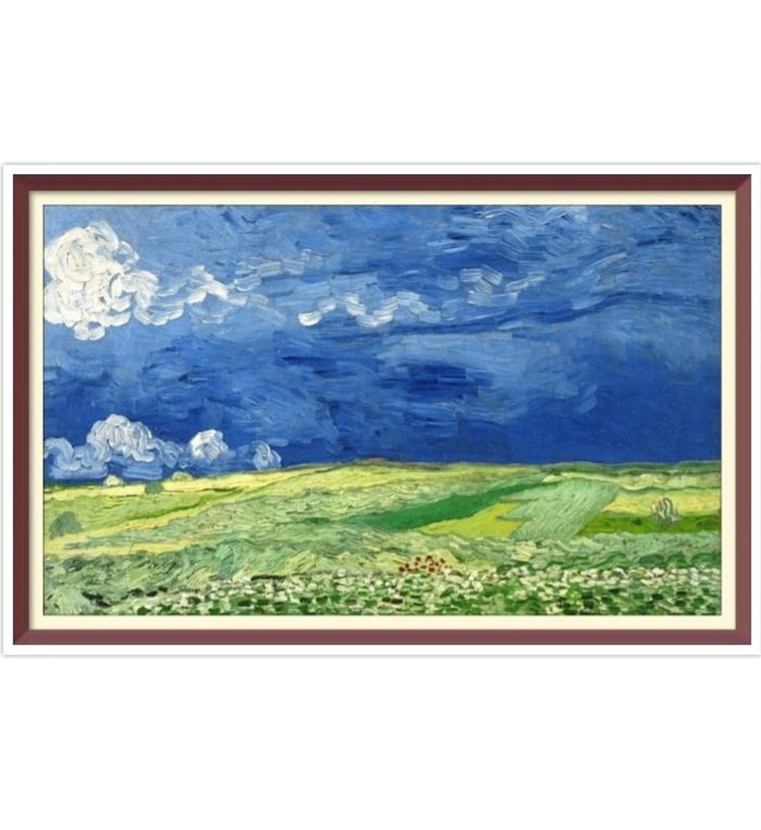Vincent Van Gogh 1890 Wheatfield Under Thunder Clouds Cross Stitch ...