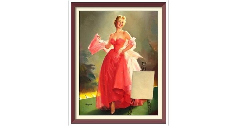 Vintage Pin up Girl Cross Stitch Pattern Counted PDF Full - Etsy