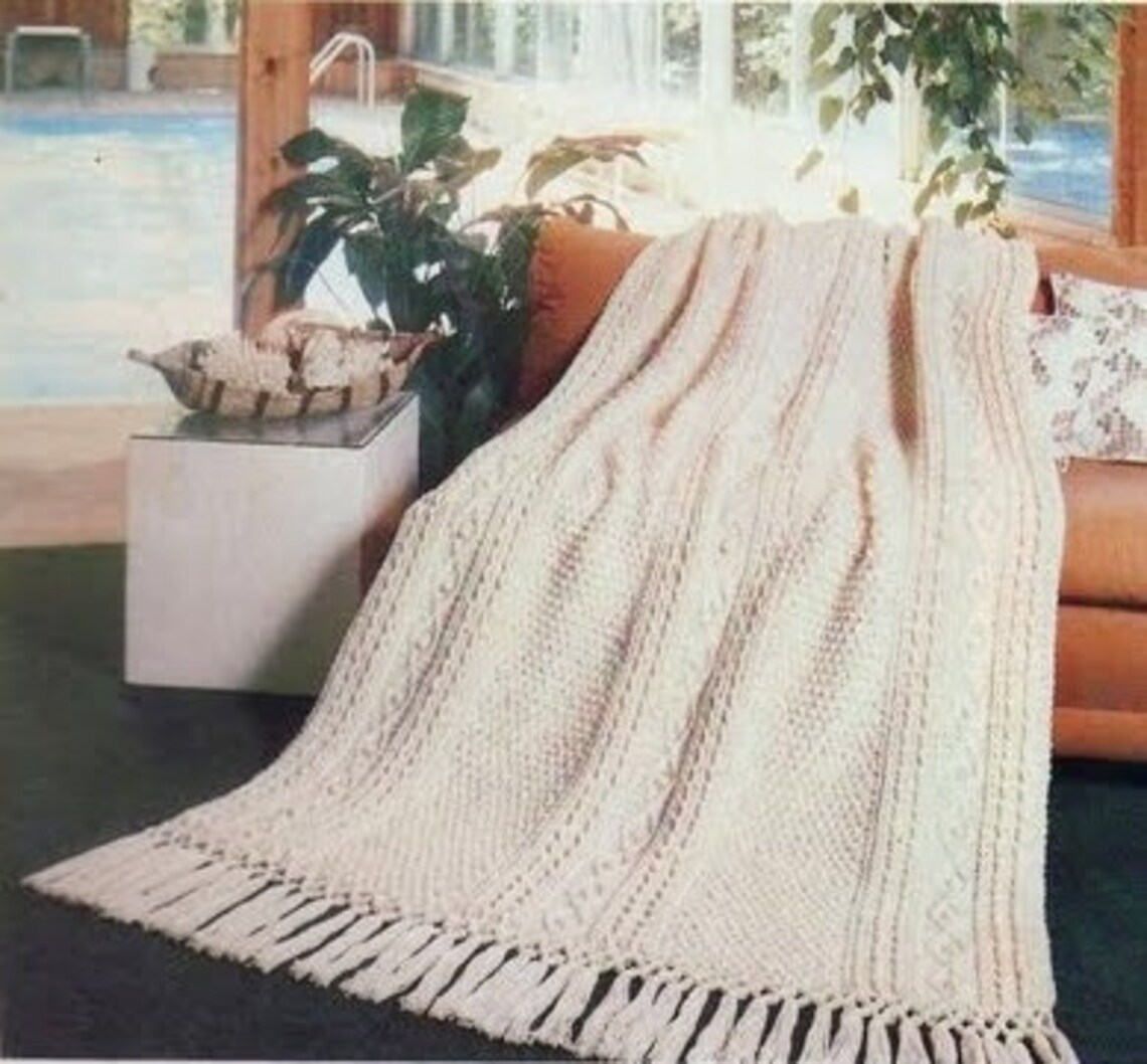 Fisherman Crochet Afghan Pattern: Vintage Irish Mist Design (PDF ...