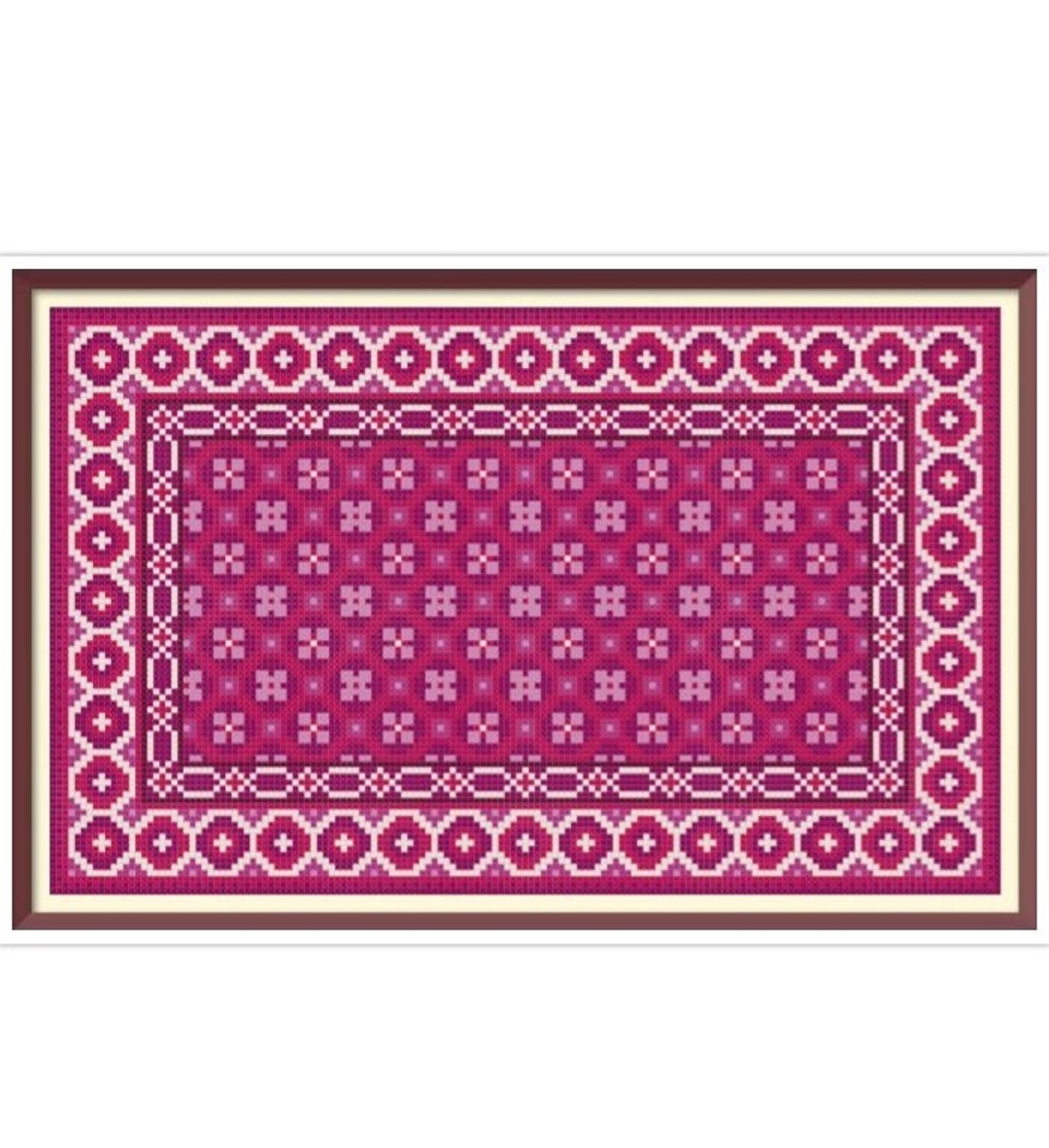 Dolls Rug Cross Stitch Pattern - PDF Making Miniature Oriental Doll ...