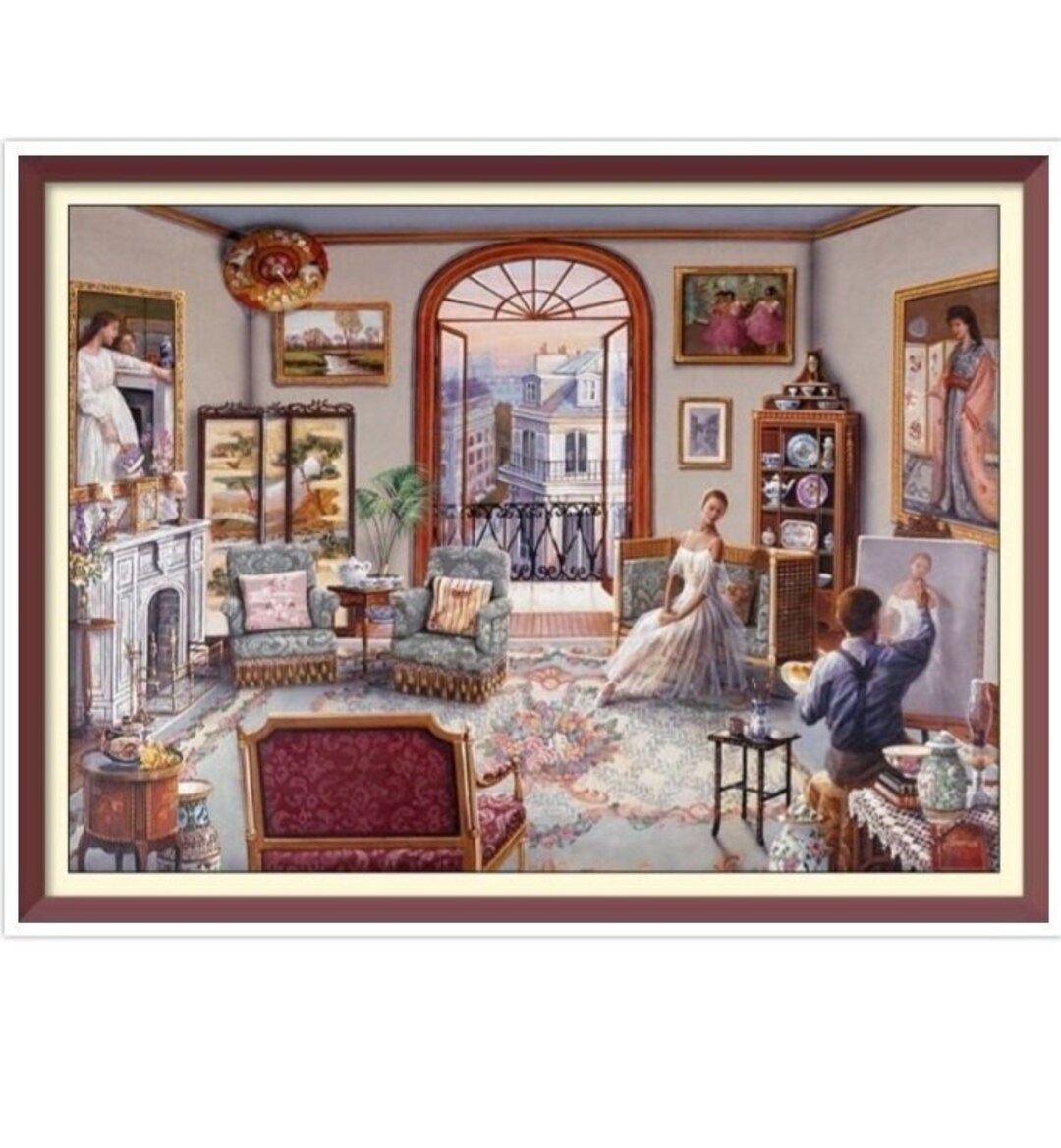 Living Room - Cross Stitch Pattern - PDF Counted Vintage Full Cross ...