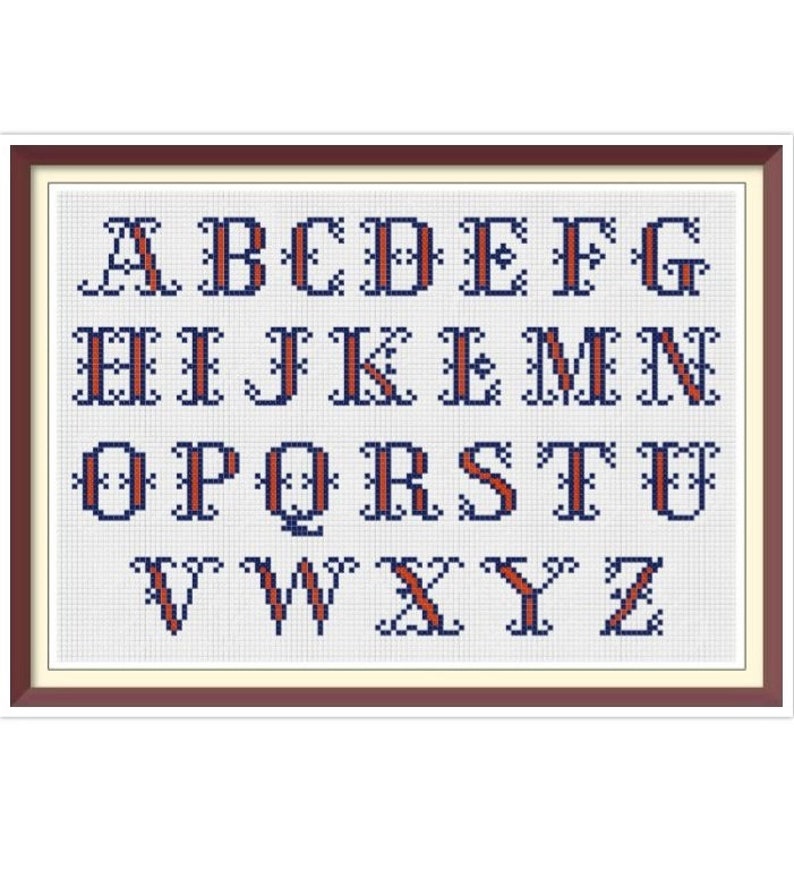 Alphabet Cross Stitch Pattern Antique Sampler PDF Counted Vintage Cross ...