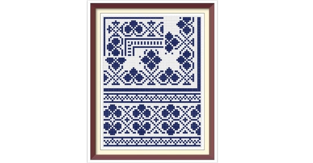 Antique Sampler Cross Stitch Pattern: Borders and Corners (PDF) - Etsy