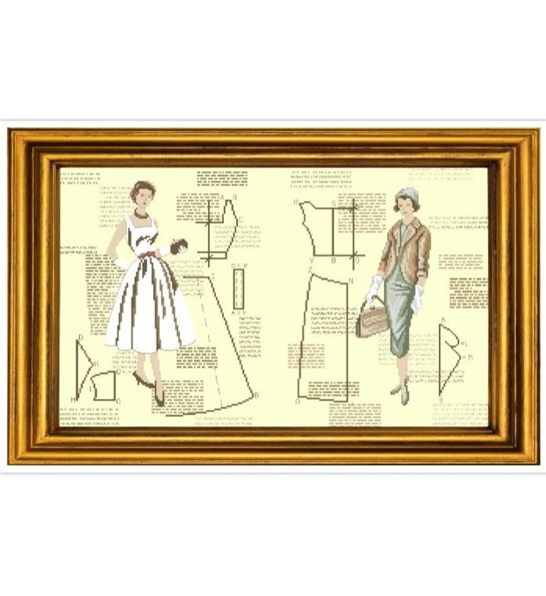 Cutting and Sewing - Cross Stitch Pattern - PDF Counted Vintage Cross ...